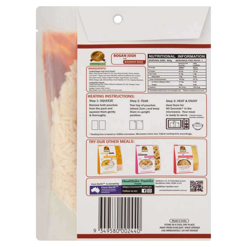 Rogan Josh with Basmati Rice | Ready to Eat 400g Meal